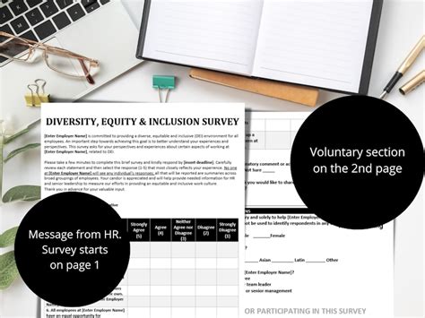 DEI Employee Survey Diversity Equity Inclusion Survey DEI Survey HR Templates Employee