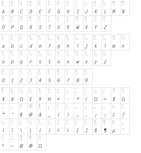 Monospaced Italic Truetype Font