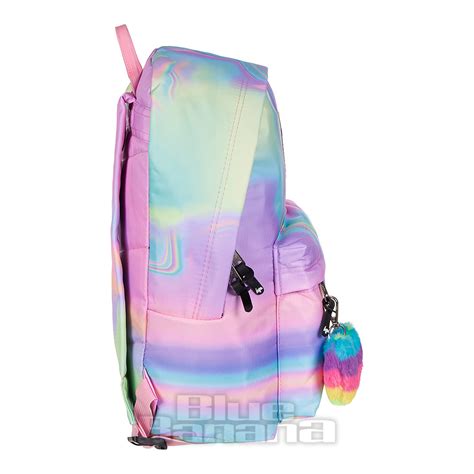 Hype Iridescent Marble Backpack Pink Cheap School Bags Blue Banana Uk