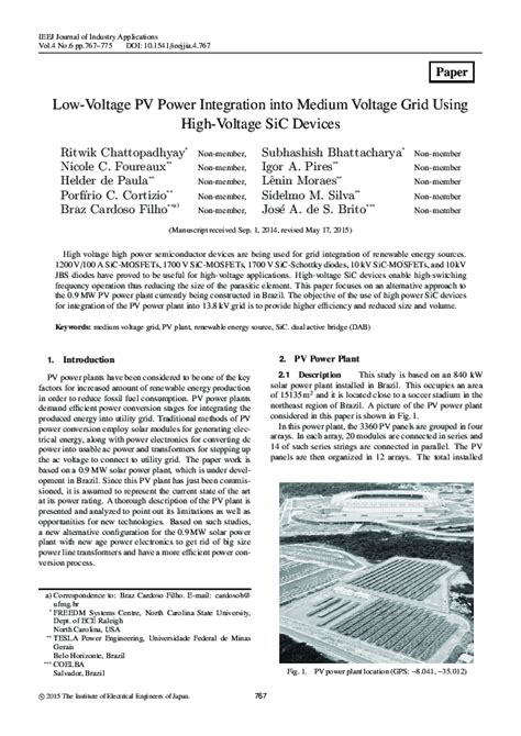 Pdf Low Voltage Pv Power Integration Into Medium Voltage Grid Using
