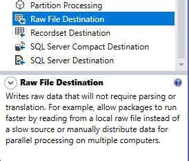 SSIS Flat Files Vs Raw Files