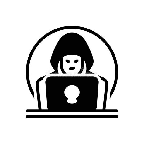 Black Solid Icon For Hacker Phishing And Agent Stock Vector Illustration Of Criminal Vector