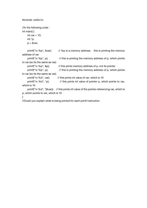 Midterm Guider 8 Include In The Following Code Int Main Int Var 10 Int P P