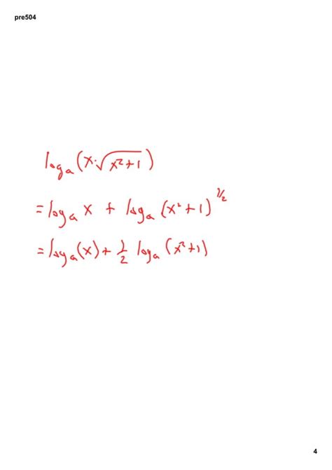 Precalculus 504 Log Rules Pdf