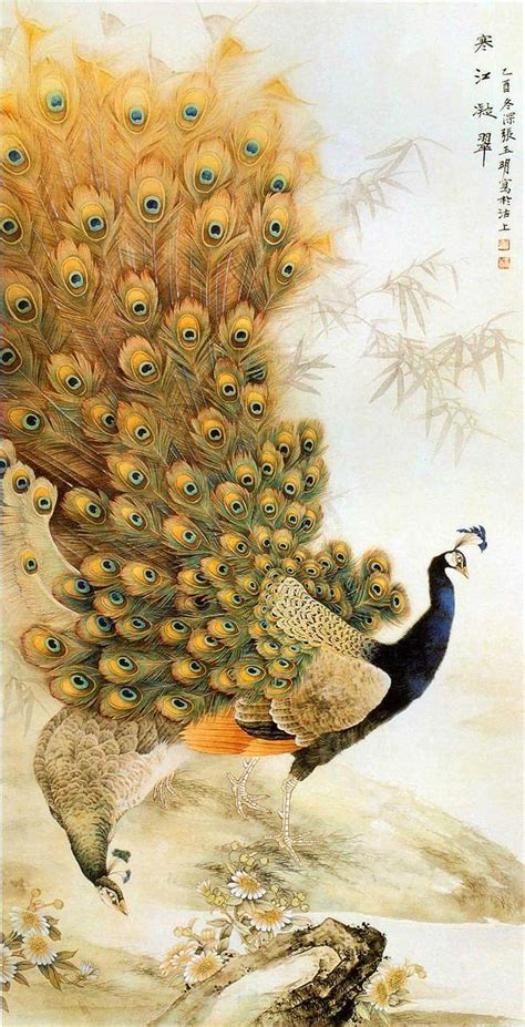 画孔雀的名家作品欣赏 国画孔雀大师作品欣赏 伤感说说吧