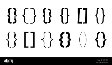 Text Bracket Vintage Curly Brackets Symbol Typography Punctuation