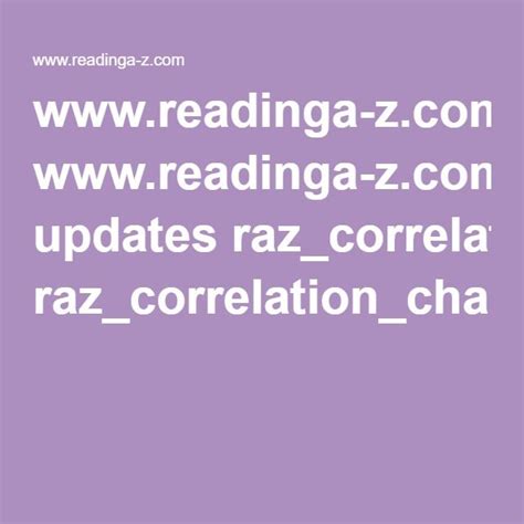 Readinga Z Com Updates Raz Correlation Chart Pdf Vocab Lesson Raz