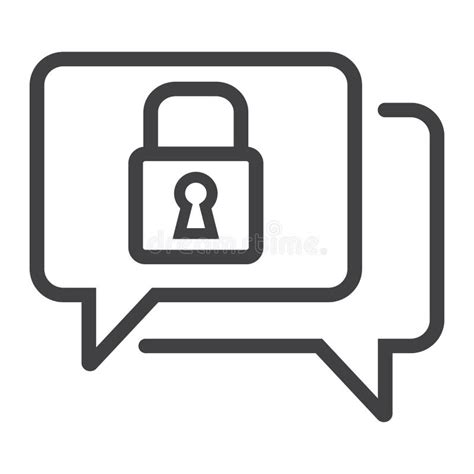 Encrypted Messaging Line Icon Security Stock Vector Illustration Of Open Private 95215586