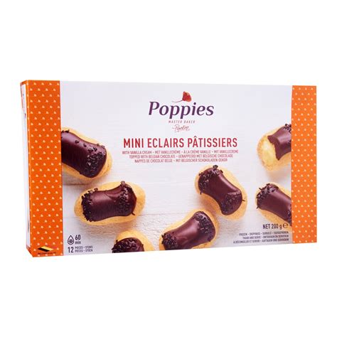 Poppies Mini Eclairs Dark Chocolate Chinatown Food