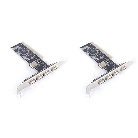 2x Usb 2 0 4 Port 480mbps High Speed Via Hub Pci Controller Card Adapter Pci Cards For Vista Me