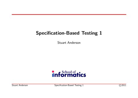 Ppt Specification Based Testing 1 Stuart Anderson Stuart Anderson