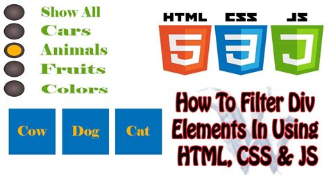 How To Create Filter Element In Html Filter Div Element Html