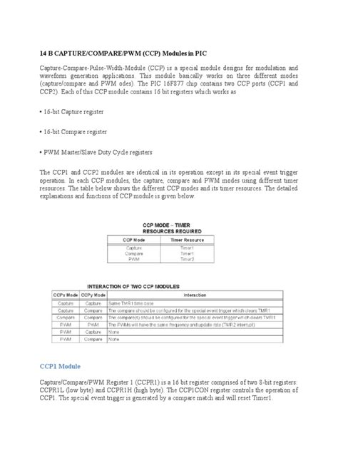 14 B Capturecomparepwm Ccp Modules In Pic Pdf Computer