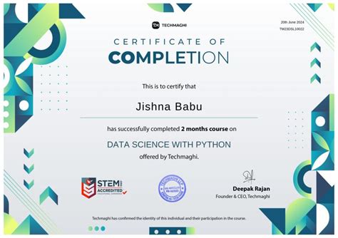Jishna Babu On Linkedin Thrilled To Announce That Ive Successfully Completed A Two Month Course