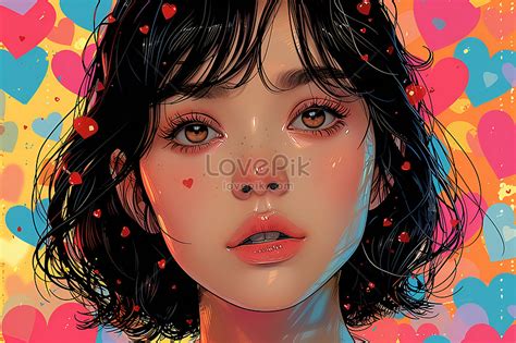소녀 그림 그리기 일러스트 무료 다운로드 Lovepik