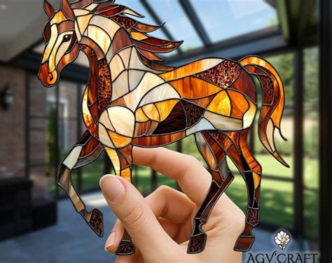 Running Free Stained Glass Horse Pattern Etsy Canada