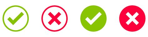 Check Mark And X Set Icon Simple Web Buttons Checkmarks And X Or