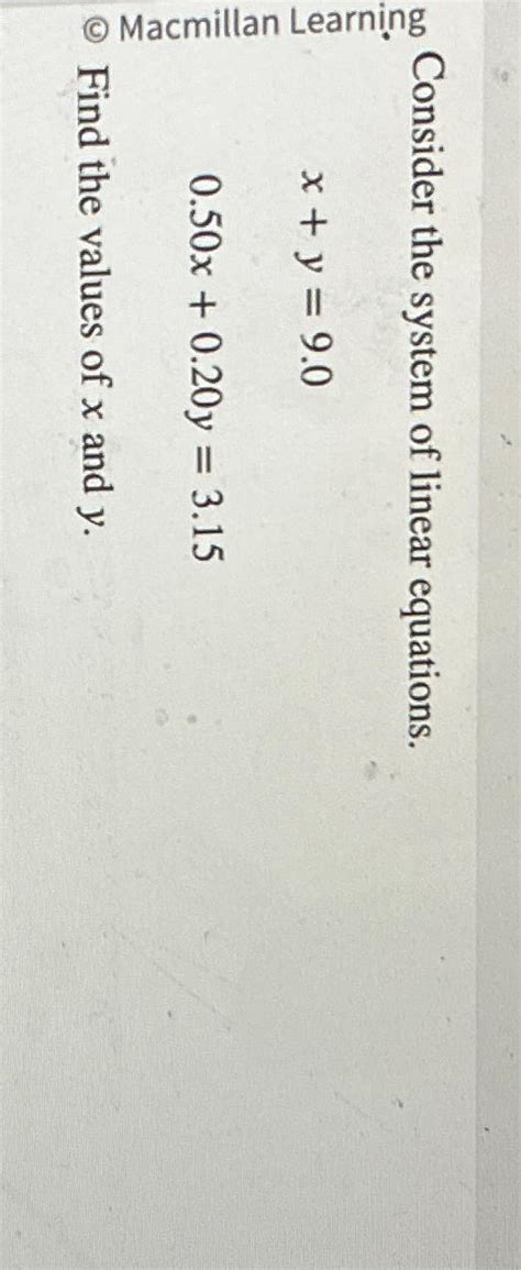 Solved 00 ﻿consider The System Of Linear