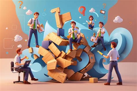 Premium Ai Image Business Problem Solving Concept Online Communication Problem And Question