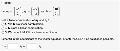 solved 1 point let aj 0 is b a linear