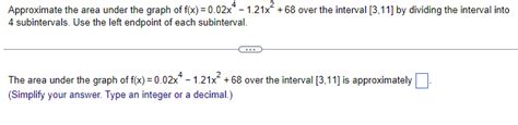 Solved Approximate The Area Under The Graph Of Chegg