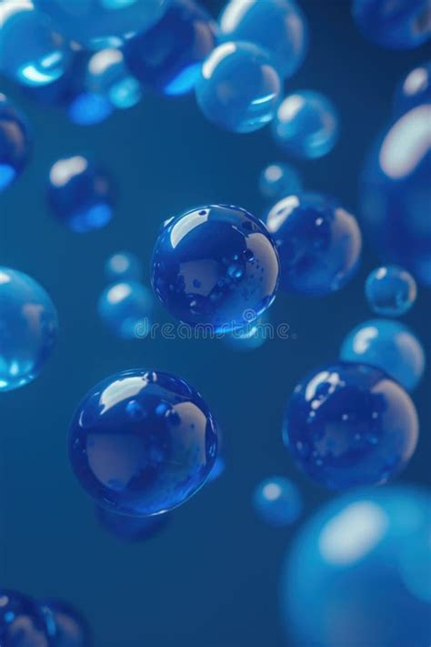 Abstract Blue Bubbles Floating On A Dark Blue Background Stock Illustration Illustration Of