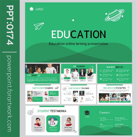 เทมเพลต Powerpoint วิชาการ Presentation สีเขียวสวยๆ สไตล์มินิมอล 0174 เทมเพลต Powerpoint สวยๆ