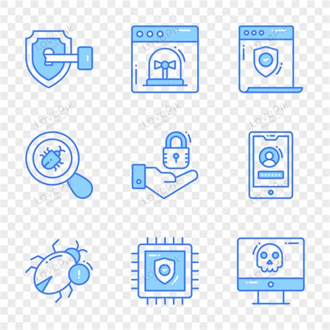 독특하고 현대적인 보안 아이콘 팩 Png 일러스트 무료 다운로드 Lovepik