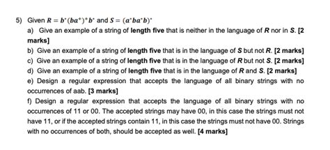 Solved Given R B Ba B And S Abab A Give An Chegg Com