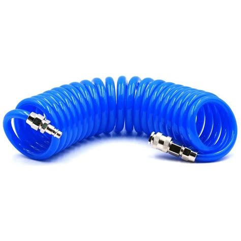 Шланг пневматический полиуретановый спиральный 15 м 6 5х10 мм быстросъем Rapid M F сталь 10