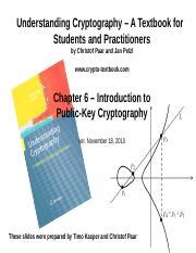 Understanding Cryptography Chptr 6 Intro To Public Key Ppt Understanding Cryptography A
