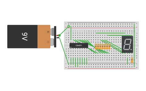 Circuit Design Decodificador 4511 Tinkercad