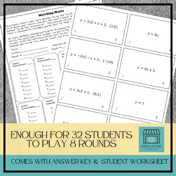 Find The Tangent Line At A Given Point AP Calculus Matching Review Game