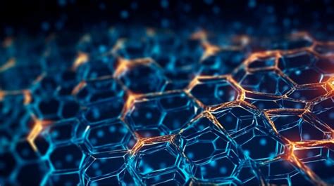 premium ai image hexagonal nano grid molecular network of connected