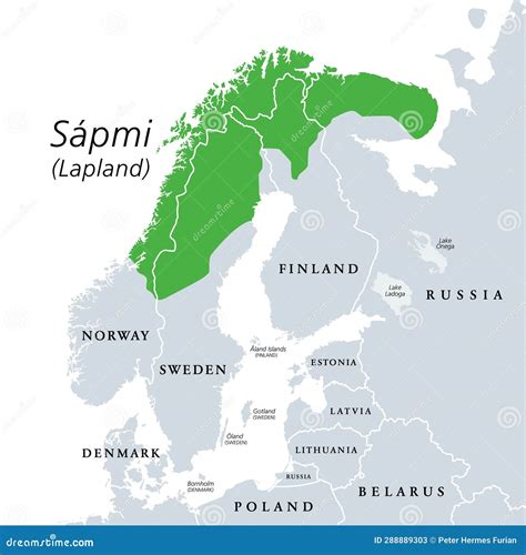Sapmi Lapland Cultural Region In Europe Gray Political Map Stock Vector Illustration Of