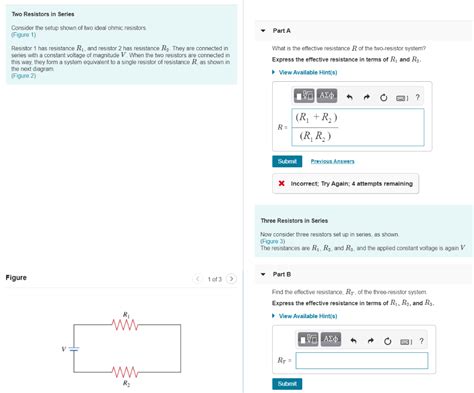 Solved Two Resistors In Series Consider The Setup Shown O