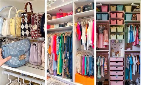 چیدمان کمد دیواری دخترانه با ترفند های نظم دهی پینترستی