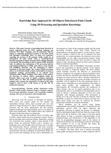 Pdf Knowledge Base Approach For 3d Objects Detection In Point Clouds