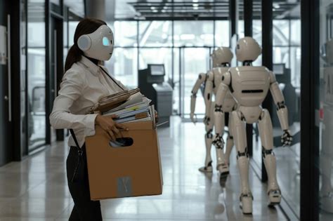 Premium Photo Impact Of Ai And Robots On Unemployment