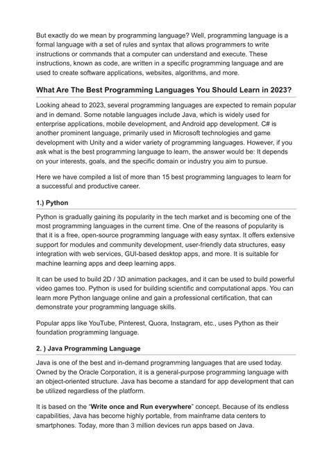 Ppt Top 27 Best Programming Language To Learn In 2023 Powerpoint