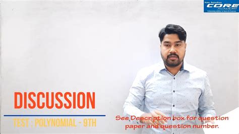 Test Discussion Class 9th Polynomial Youtube