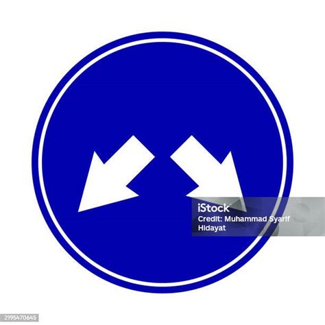 Passing Left Or Right Mandatory Sign Stock Illustration Download