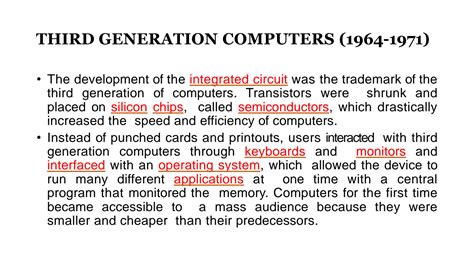 Third Generation Integrated Circuit 1964 1971