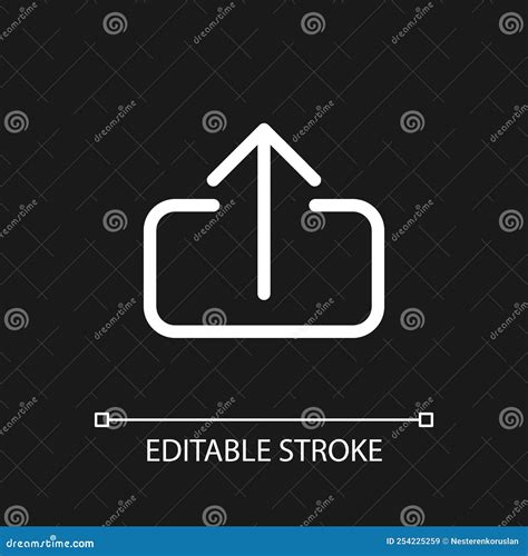 Upload File Pixel Perfect White Linear Ui Icon For Dark Theme Stock Vector Illustration Of