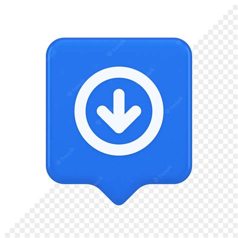 Premium Psd Down Arrow Circle Frame Button Web Interface Pointer Navigation App 3d Realistic