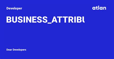 business attribute update developer