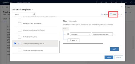 Email Template Selection Enhancement Within Microsoft Dynamics 365 Crm