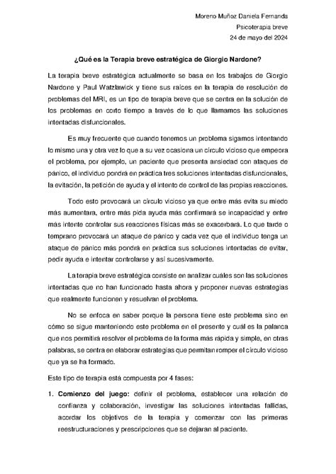 Qué Es La Terapia Breve Estratégica De Giorgio Nardone Moreno Muñoz
