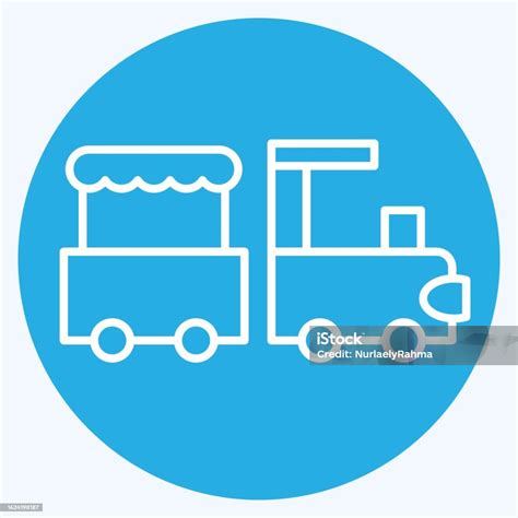 아이콘 기차 놀이 공원 기호와 관련이 있습니다 파란 눈 스타일 심플한 디자인 편집 가능 간단한 그림 감정에 대한 스톡 벡터 아트