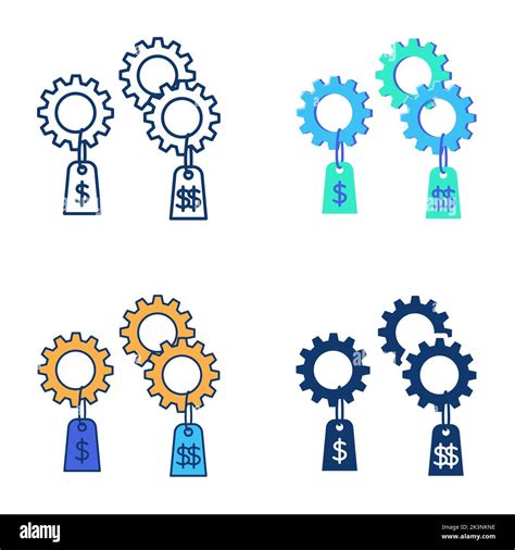 Software Pricing Strategy Icon Set In Flat And Line Style Price Options Concept Vector